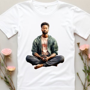 21 Black Men Meditating Watercolor Clipart Men Of Color Clipart Png