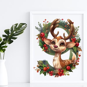 Christmas Reindeer Numbers Clipart, Christmas Clipart, PNG Individual ...
