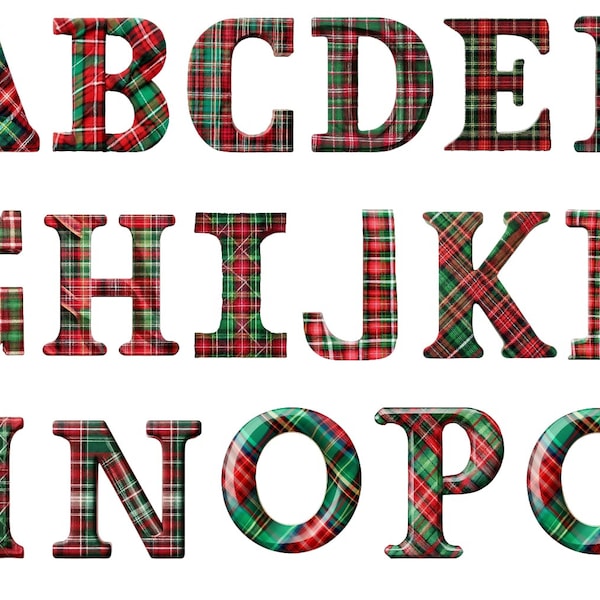 Plaid Alphabet - Etsy