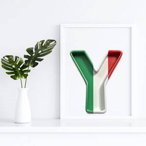 Watercolor Italian Flag Alphabet Clipart, PNG Individual Images on ...