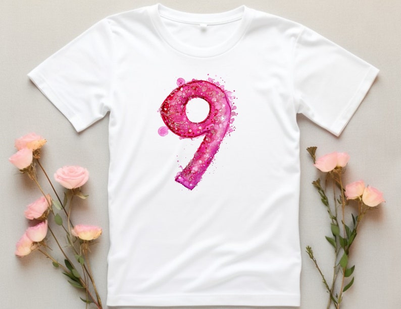 Pink Aquarelle Numbers Clipart, PNG Individual Images on Transparent ...