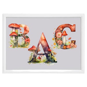 Watercolor Mushrooms Alphabet ,mushrooms Letters, Mushrooms, Download ...