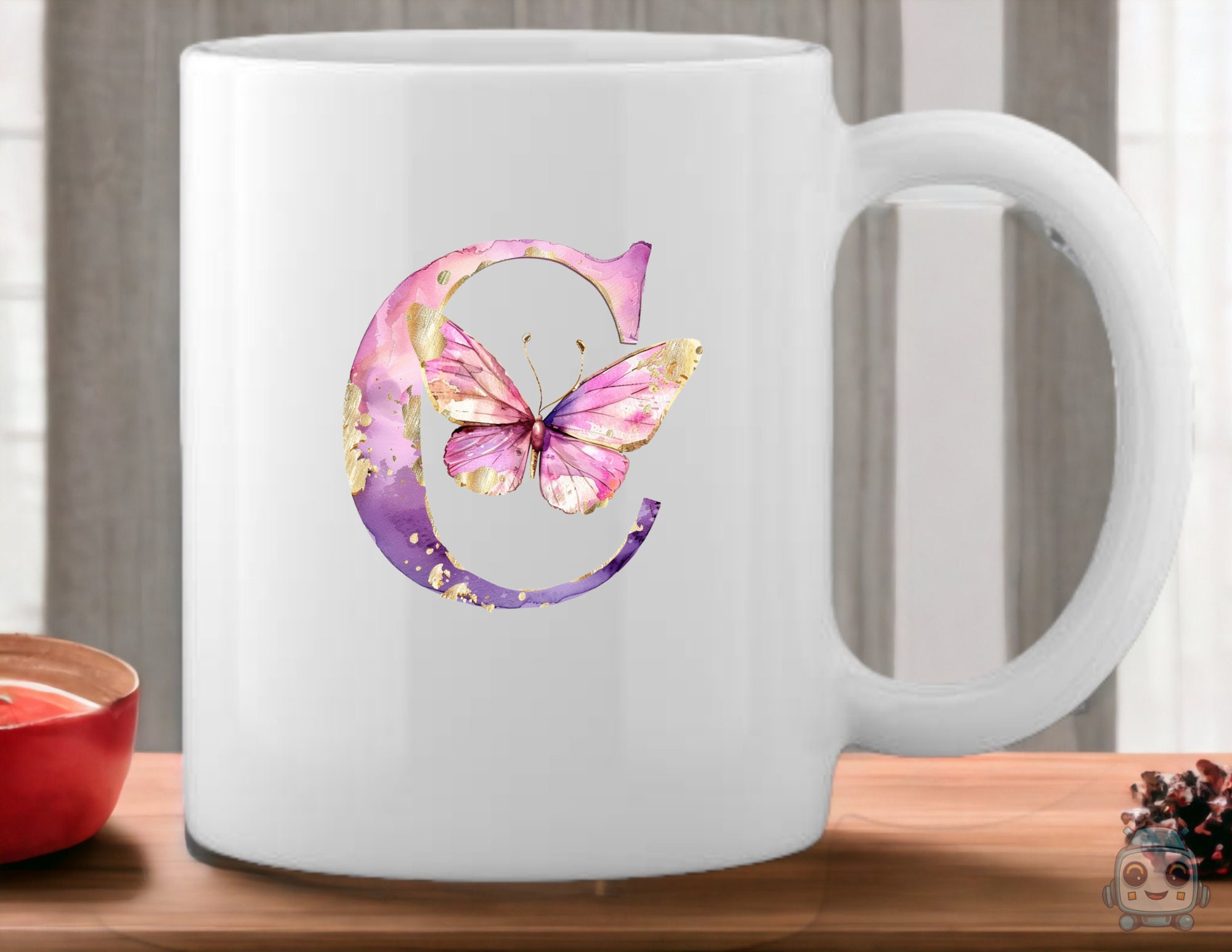 Watercolor Purple Butterflies Alphabet in PNG Format Instant Download ...