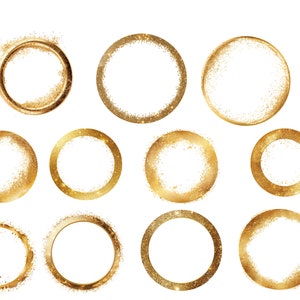 Gold Foil Glitter Round Frames Clipart, Logo Clipart, Logo Template ...