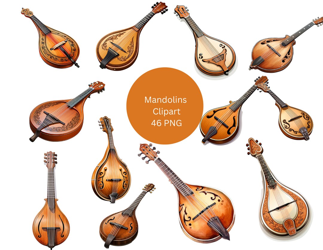 Mandolins Clipart, PNG Digital Files on Transparent Background ...