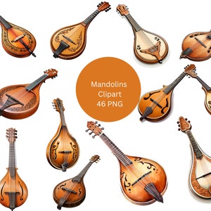 Mandolins Clipart, PNG Digital Files on Transparent Background ...