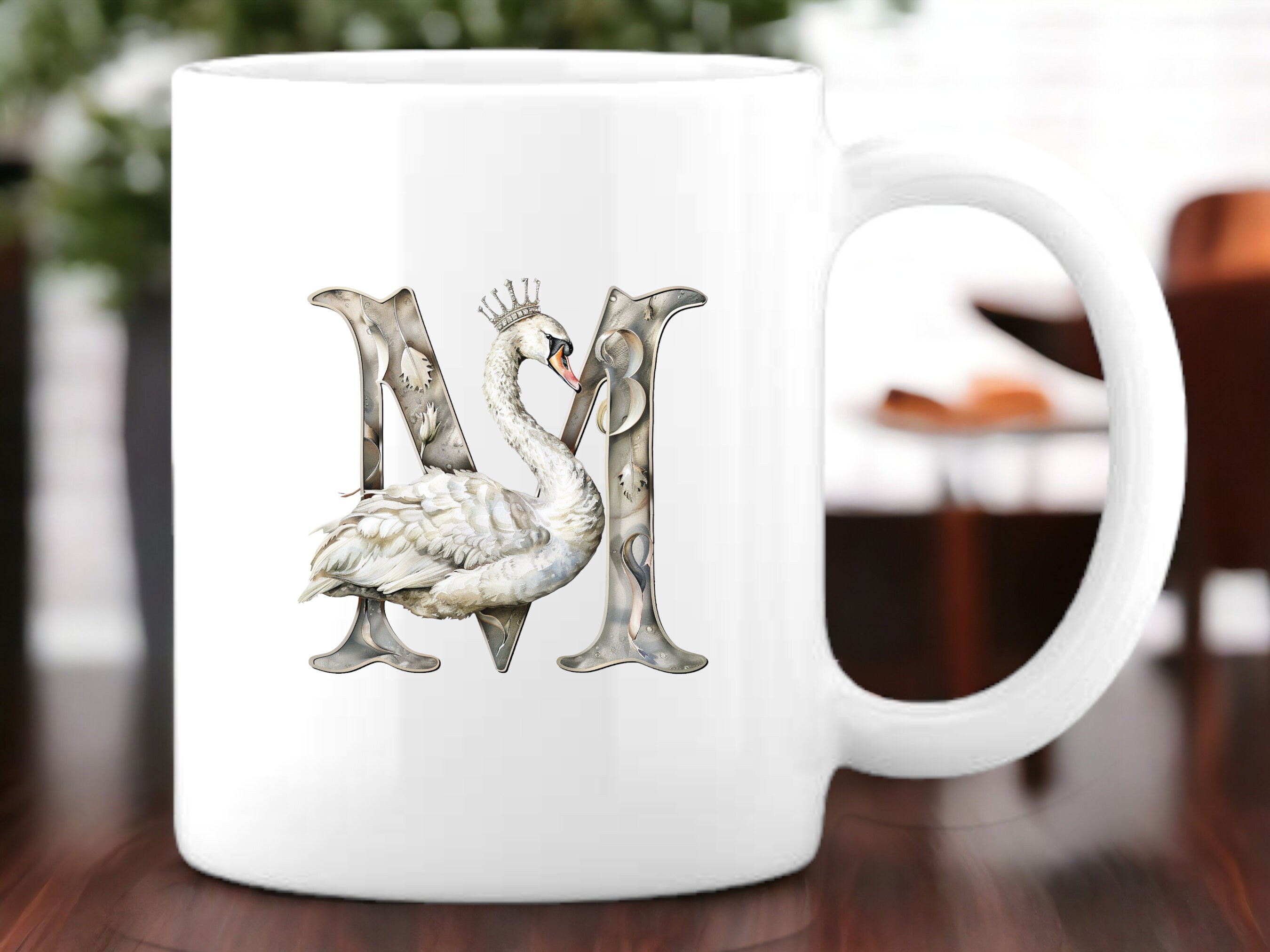 Watercolor Swan Alphabet, Swan Letters Png, Transparent Background ...