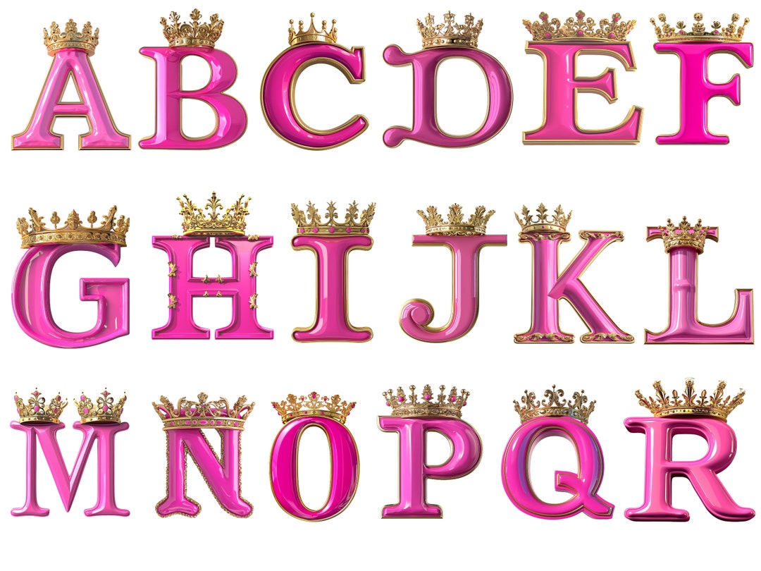 Clipart Princess Alphabet, Pink Letters Png, Transparent Background ...