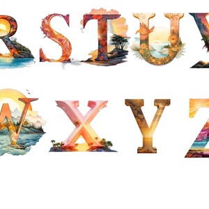 Sunrise Alphabet Clipart , Alphabet, Transparent Background, High ...