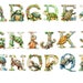 Watercolor Turtle Alphabet Clipart, PNG Individual Images on ...
