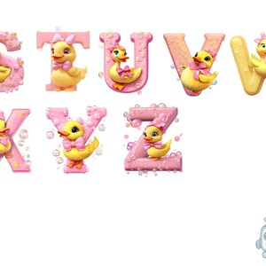 Cute Duck Alphabet Clipart, Alphabet Clipart, PNG Individual Images on ...