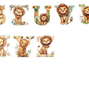 Lion Alphabet Watercolor, Lion Letters, Transparent Background, High ...