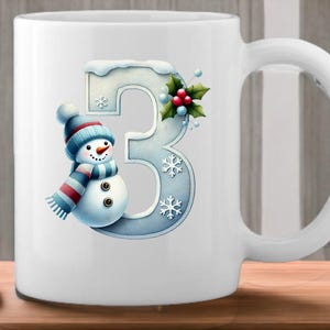 Happy Snowman Numbers Clipart, Snowman Numbers Clipart, PNG Individual ...