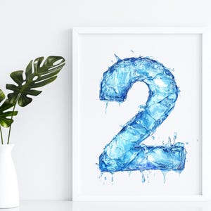 Ice Numbers Watercolor Clipart, Numbers Clipart, PNG Individual Images ...