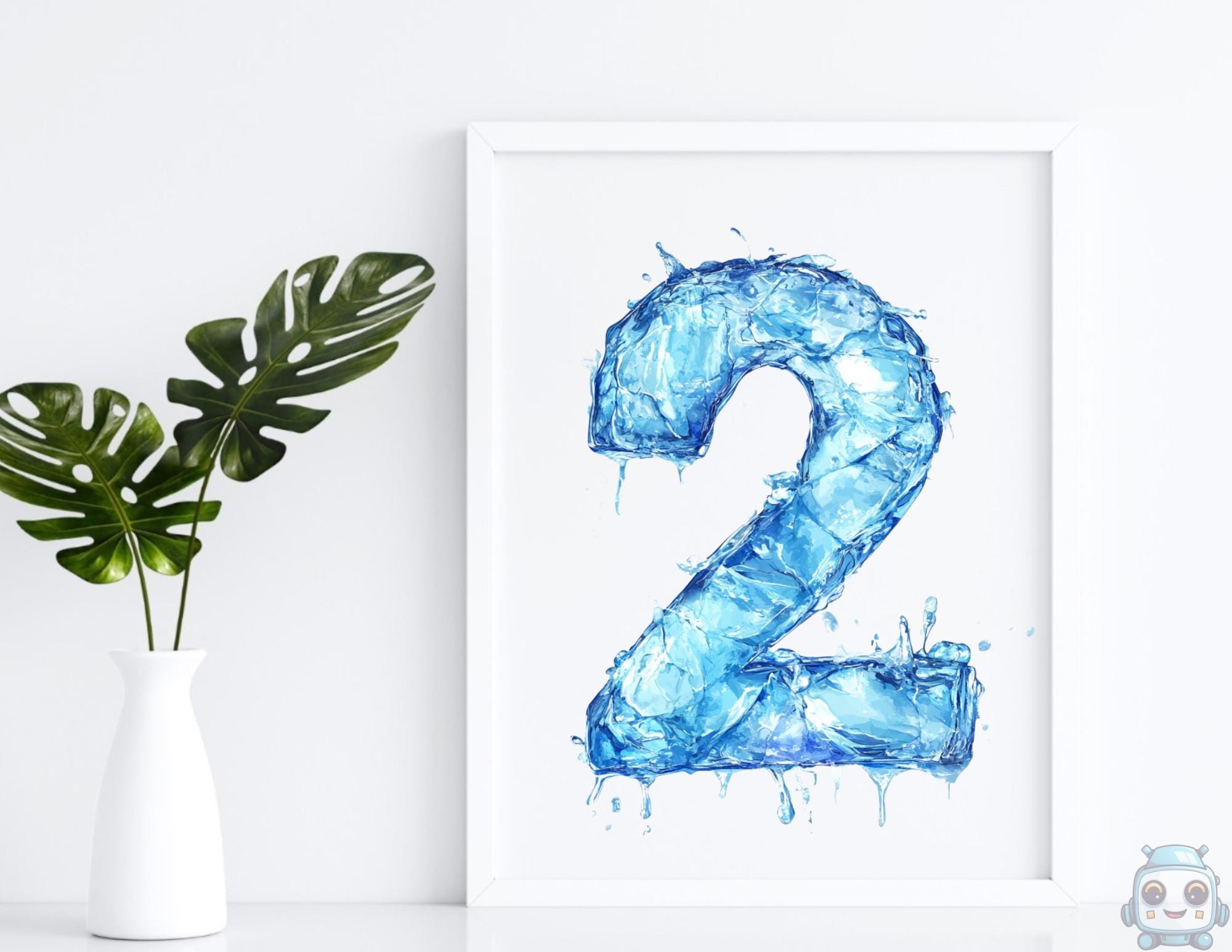 Ice Numbers Watercolor Clipart, Numbers Clipart, PNG Individual Images ...