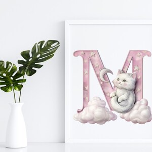 Pink Baby Cat Alphabet Clipart, PNG Individual Images on Transparent ...
