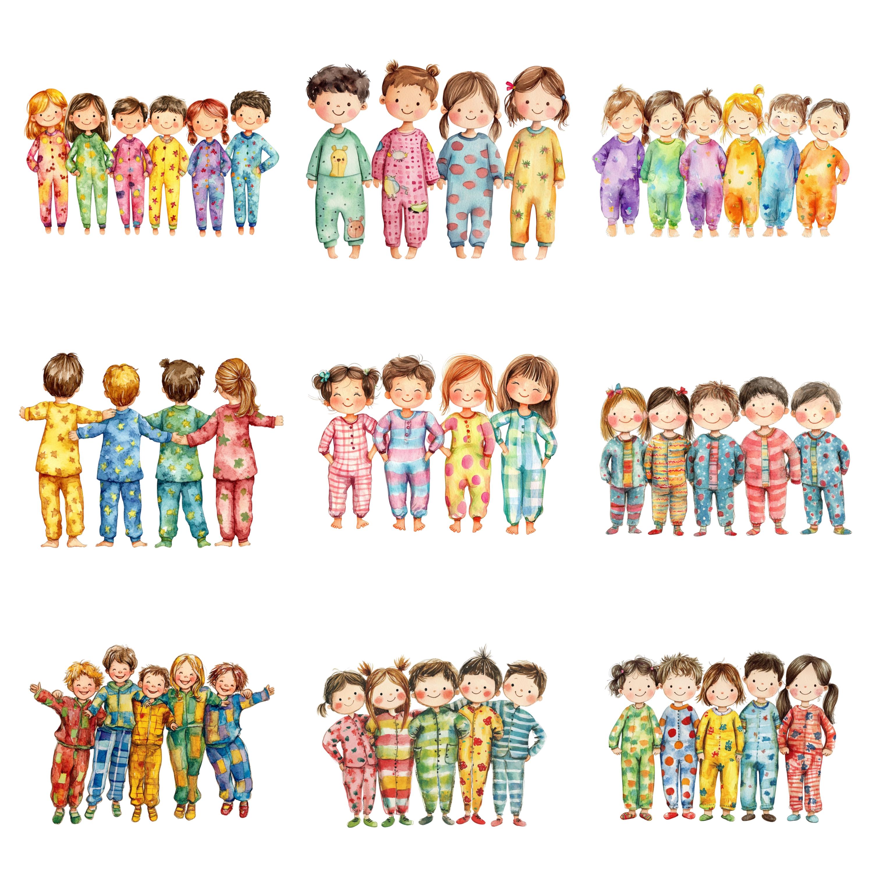 Kids Pajama Day Clipart