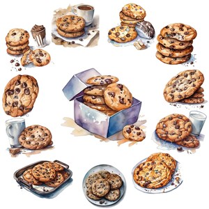 Watercolor Cookies Clipart, PNG Digital Images, Transparent Background ...