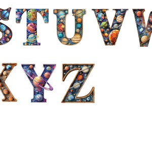 Planets Alphabet, Letters Png, Alphabet Png, Instant Download for ...