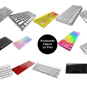 32 Keyboards Clipart, Technology Clipart, PNG Individual Images on ...