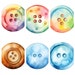 Watercolor Buttons Clipart, PNG Digital Files on Transparent Background ...