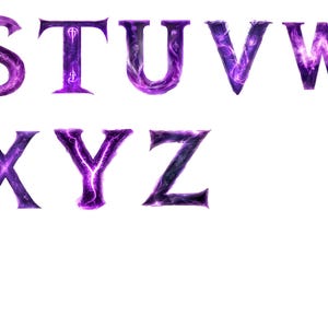 Magical Purple Letters Alphabet Clipart, Instant Download for ...