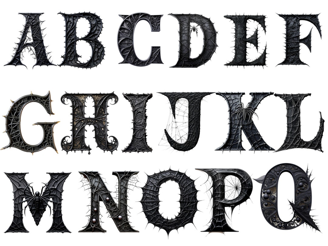 Spiderweb Alphabet, Halloween, Transparent Background, High Quality ...