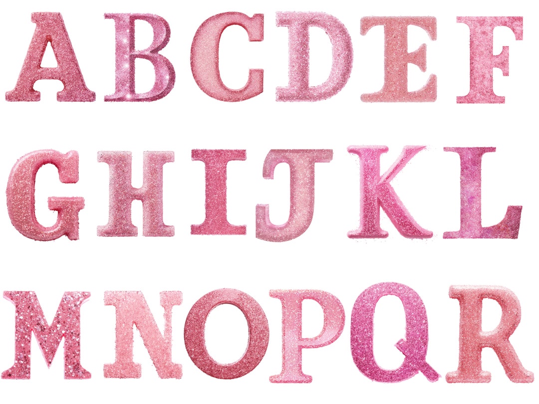 PINK Glitter Alphabet Clipart, Transparent Background, High Quality ...