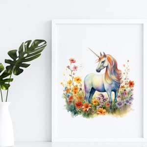28 Magical Unicorn Watercolor Clipart, Unicorn Clipart, PNG Individual ...