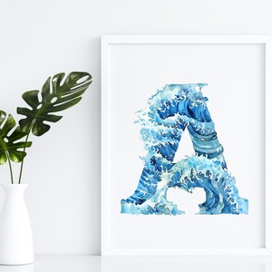 Ocean Waves Alphabet, Letters Png, Alphabet Png, Instant Download for ...