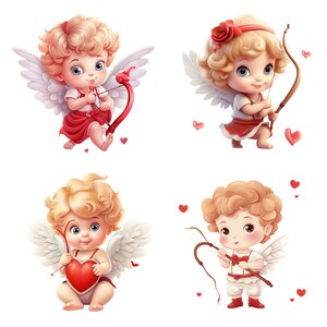 Cute Cupids Clipart, Valentine's Day Clipart, PNG Digital Files on ...