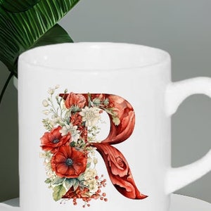 Watercolor Floral Red Alphabet Clipart , Floral Alphabet, Transparent ...