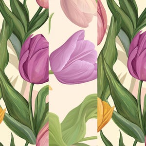 Colorful Tulip Digital Paper Bundle - Spring Floral Backgrounds ...