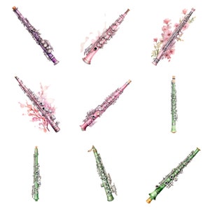 Watercolor Clarinets Clipart, PNG Digital Files on Transparent ...