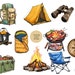 Camping Clipart, PNG Individual Images on Transparent Background ...