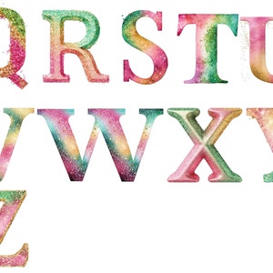 Glitter Alphabet , Clipart, 12x12, Commercial Use, Transparent ...