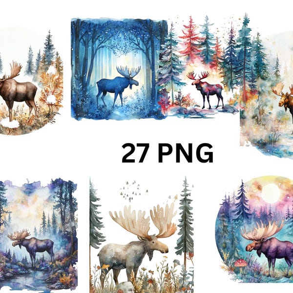 Moose Family Image - Etsy