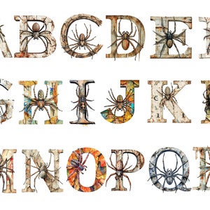 Spider Alphabet, Letters Png, Alphabet Png, Instant Download for ...