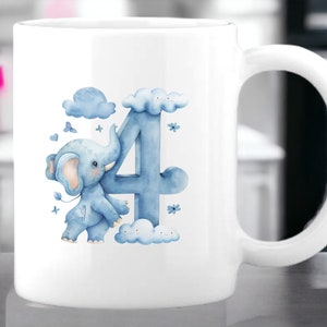 Watercolor Cute Elephant Numbers Clipart, PNG Individual Images ...