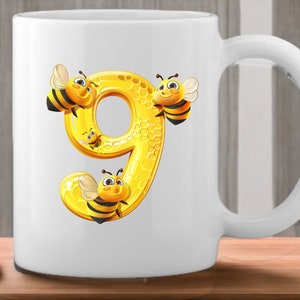 Watercolor Cute Bee Numbers Clipart, PNG Individual Images on ...