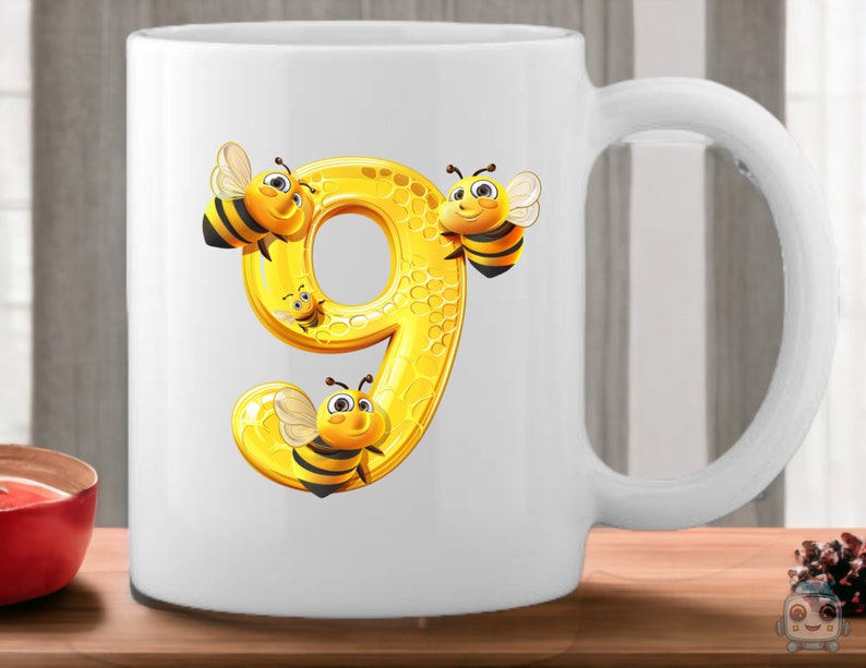 Watercolor Cute Bee Numbers Clipart, PNG Individual Images on ...