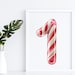 Candy Cane Numbers Watercolor Clipart, Christmas Clipart, PNG ...