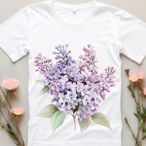 30 Lilac Flowers Watercolor Clipart, PNG Digital Files on Transparent ...