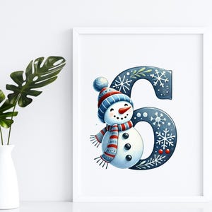Happy Snowman Numbers Clipart, Snowman Numbers Clipart, PNG Individual ...