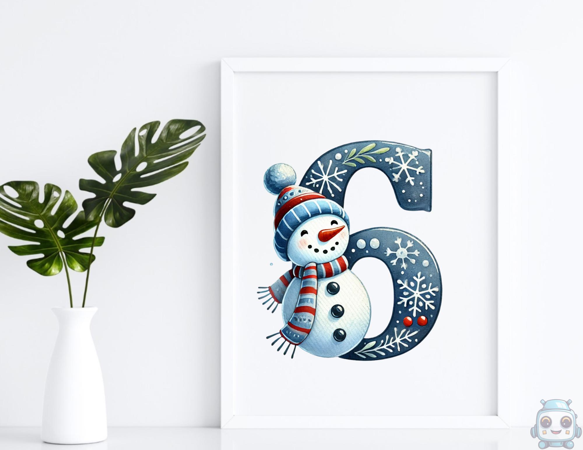 Happy Snowman Numbers Clipart, Snowman Numbers Clipart, PNG Individual ...