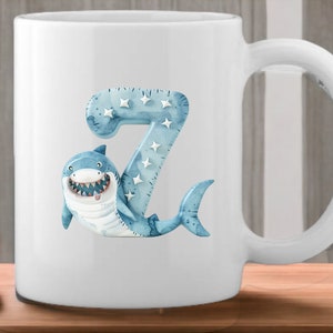 Watercolor Cute Shark Numbers Clipart, Shark Clipart, PNG Individual ...