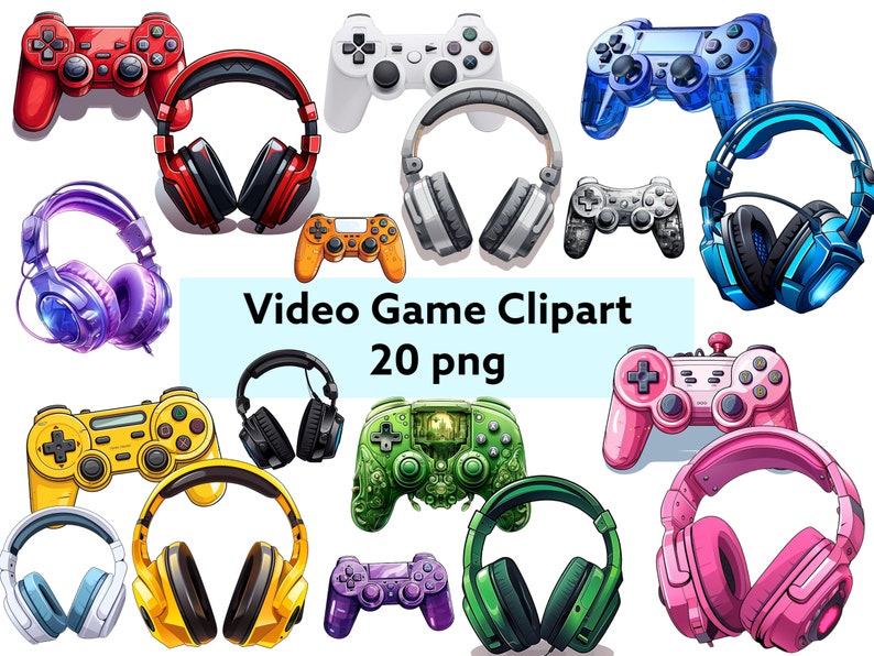 Video Game Clipart Transparent Background High Quality - Etsy
