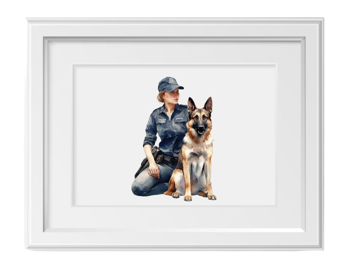 Police Officer Bundle, Watercolor, 24 PNG Images, Clipart, Junk Journal ...