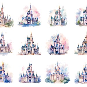 Watercolor Beautiful Castle Clipart, Transparent Background, High ...