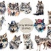 Watercolor Gray Wolves Clipart, PNG Digital Files on Transparent ...
